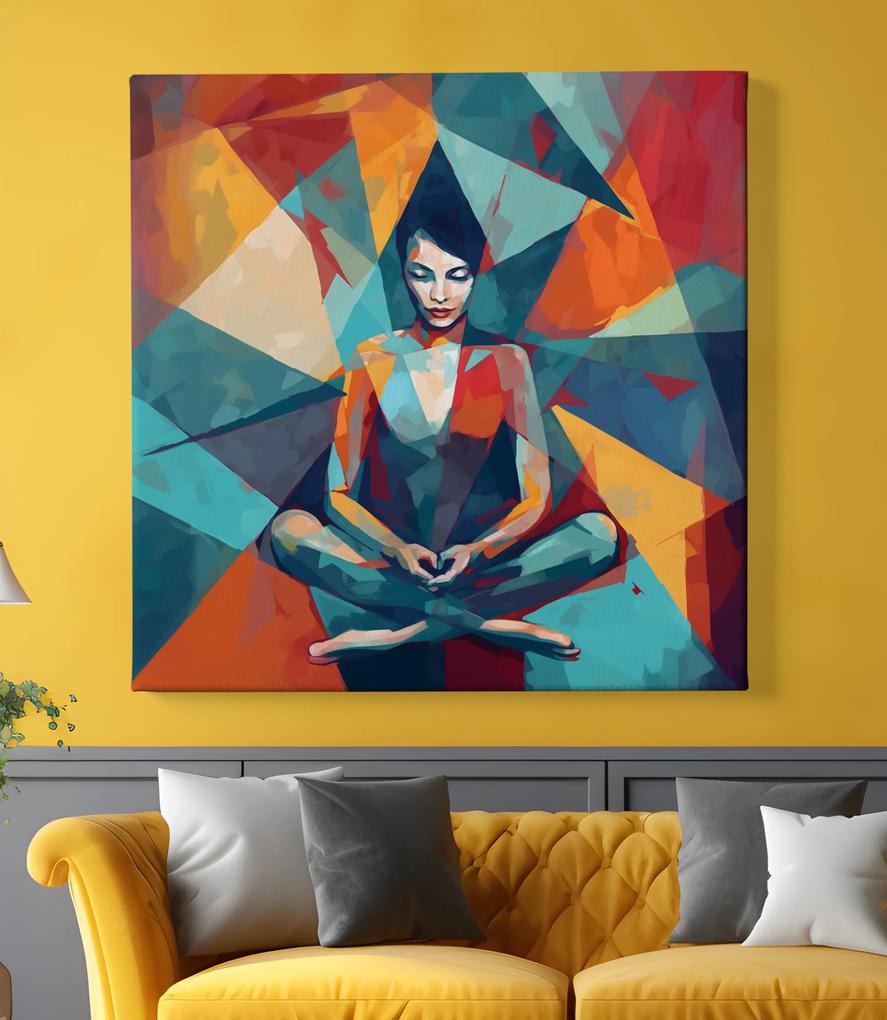 Obraz na plátně - Meditace, abstrakce, žena, ticho v bouři FeelHappy.cz Velikost obrazu: 60 x 60 cm