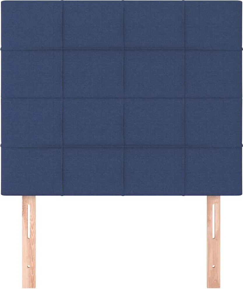 Čelo postele modré 100x5x118/128 cm látkové 3116328