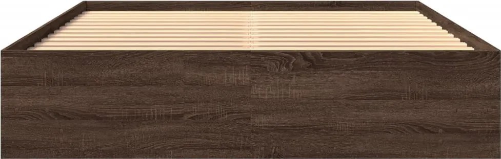 Rám postele bez matrace hnědý dub 150 x 200 cm kompozitní dřevo 3295652