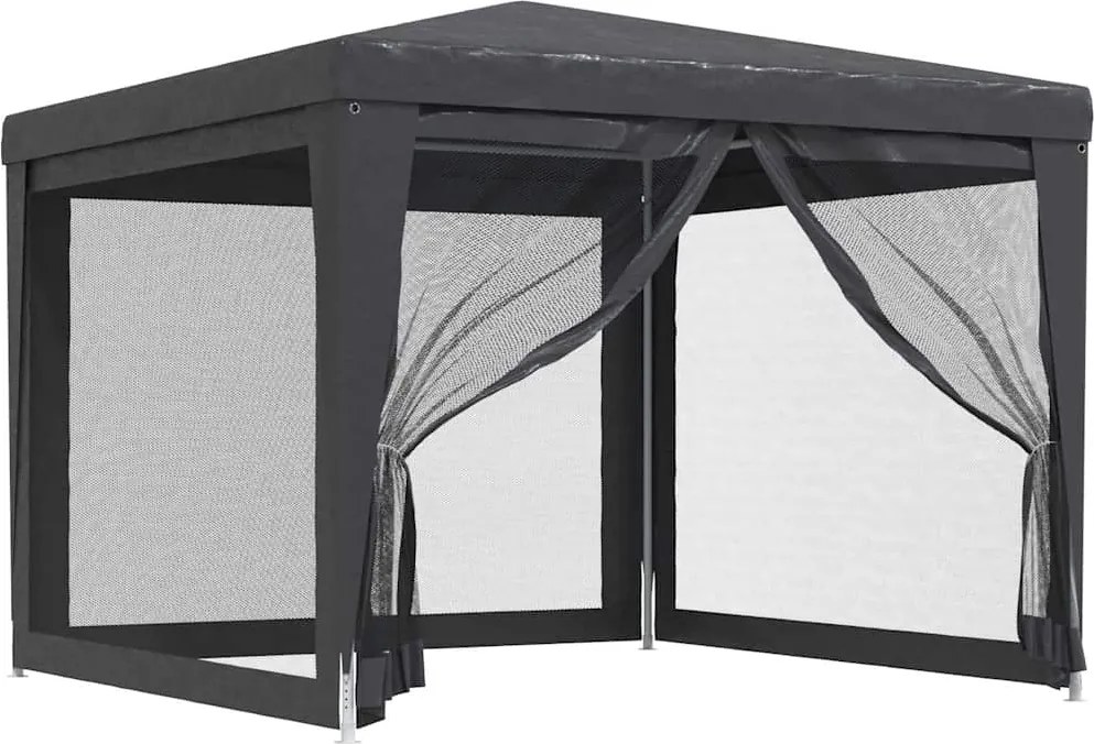 Party stan se 4 síťovanými bočnicemi antracitový 3 x 3 m HDPE 319229