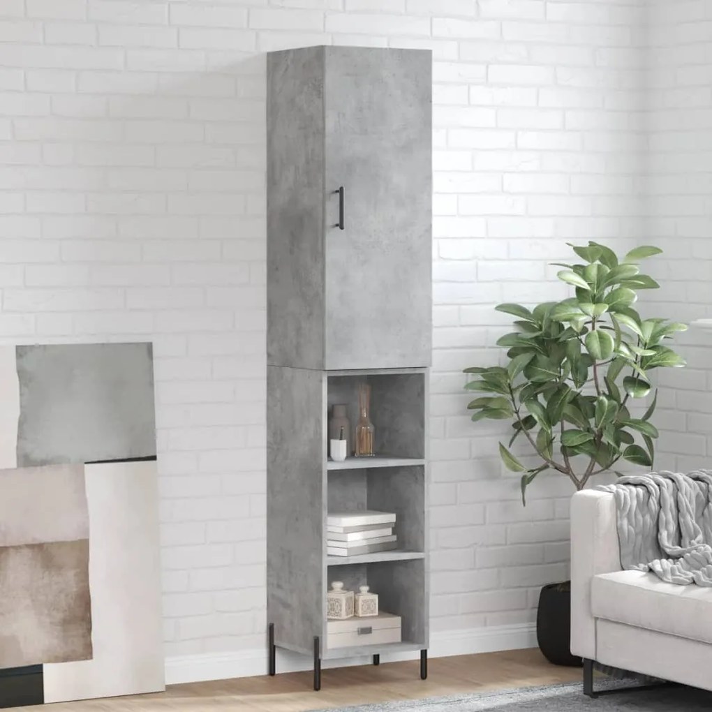 Skříň highboard betonově šedá 34,5x34x180 cm kompozitní dřevo 3198989