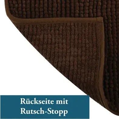 MSV CHENILLE koupelnová předložka 60 x 90 cm hnědá / polyester / proti