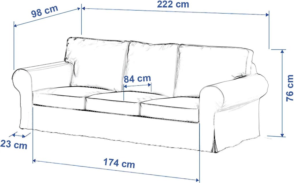 Potah na pohovku IKEA Ektorp 3-místná, rozkládací STARÝ MODEL PIXBO barva béžová látka lesklé, sametová