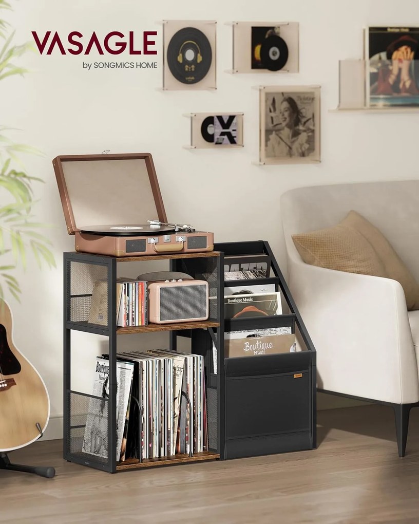 Odkládací stolek na gramofon Vasagle Garma 81 cm černý/hnědý
