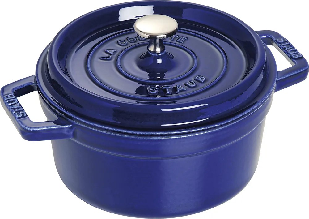 Staub Litinový hrnec s poklicí Cocottes tmavě modrá 30 cm 8,35 l