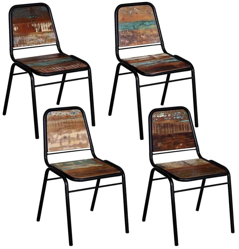 Jídelní židle 4 ks masivní recyklované dřevo 274706