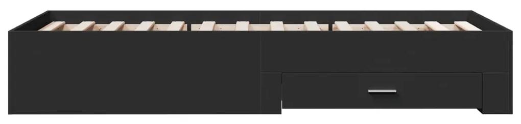 Rám postele se zásuvkami černý 90 x 190 cm kompozitní dřevo