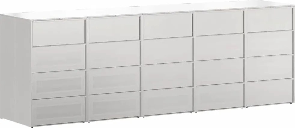 vidaXL Úložný box na 3 popelnice Stříbrná 340 x 77,5 x 115,5 cm [3394791]