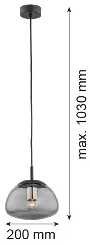 Argon 4333 - Lustr na lanku TRINI 1xE27/15W/230V pr. 20 cm černá