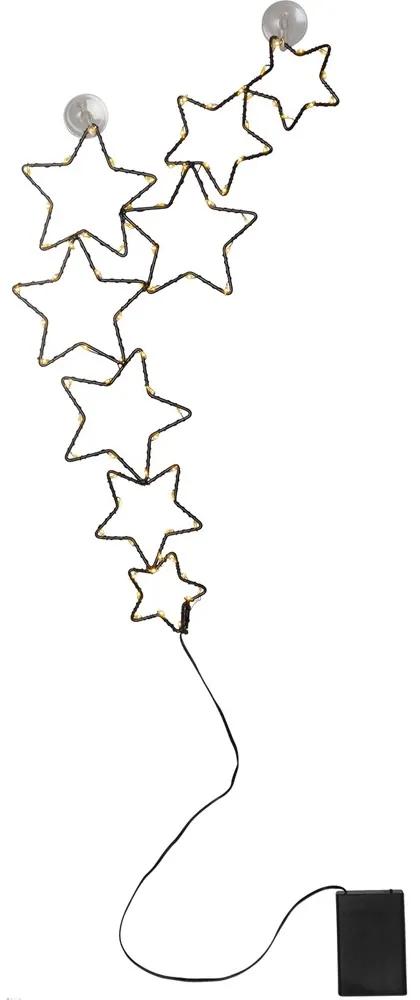 Star Trading, Okenní dekorace 8 hvězd Stella 80xLED | černá