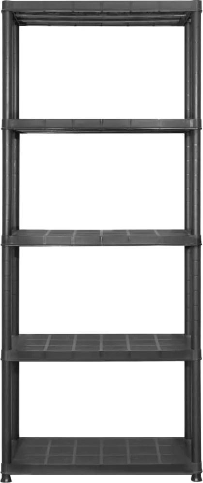 Úložný regál 5patrový černý 284 x 38 x 170 cm plast 3059860