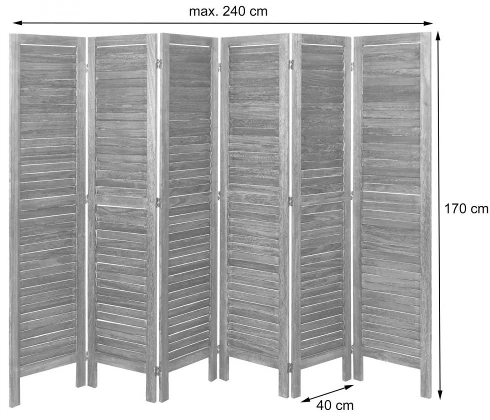 Dřevěný paraván Dekorhome 200x170 cm (5-dílný)
