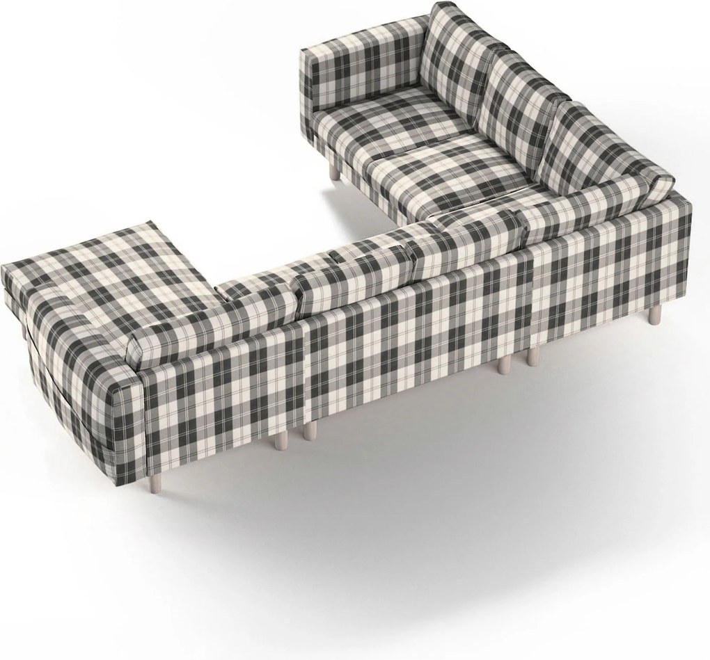 Potah na pohovku IKEA Norsborg rohová, 5-místná se šezlongem barva černá látka pletený vzor, vzorované