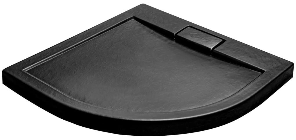 Besco Axim UltraSlim čtvrtkruhová sprchová vanička, black stone Rozměr vaničky: 90x90cm