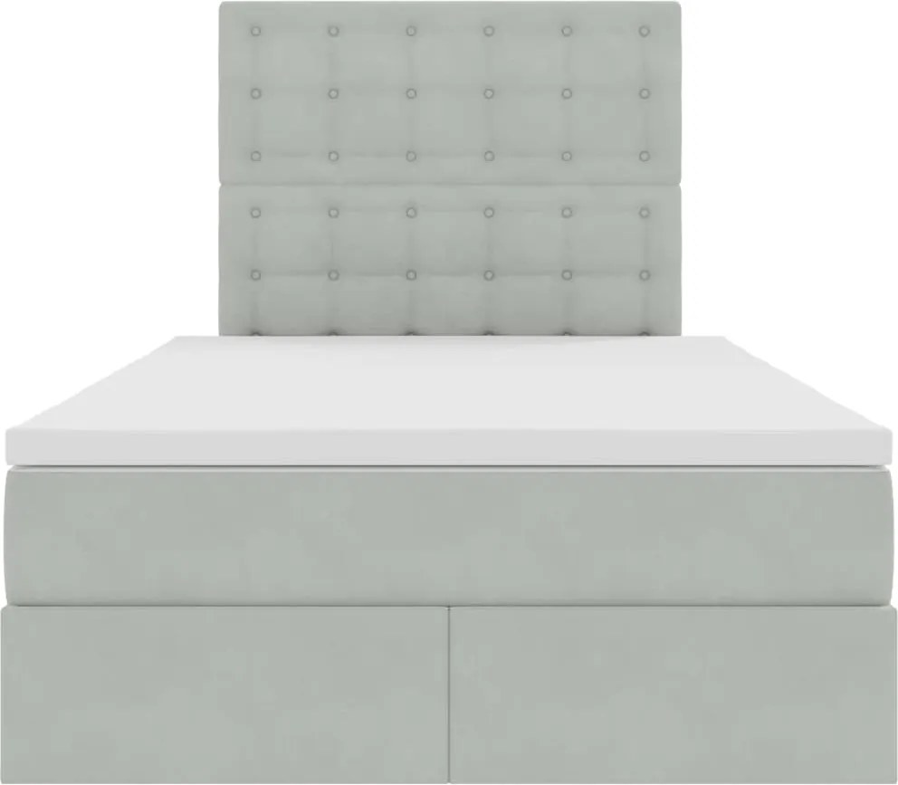 Postel s úložným prostorem a matrací Světle šedá 120 x 200 cm 3372141