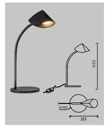 Stolní lampa CAPUCCINA MANTRA 440 mm kov, černá Mantra 7584