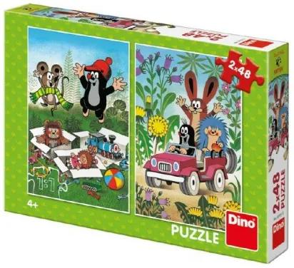 DINO Puzzle Krtek se Raduje 2x48 dílků 18x26cm v krabici 27x19x4cm