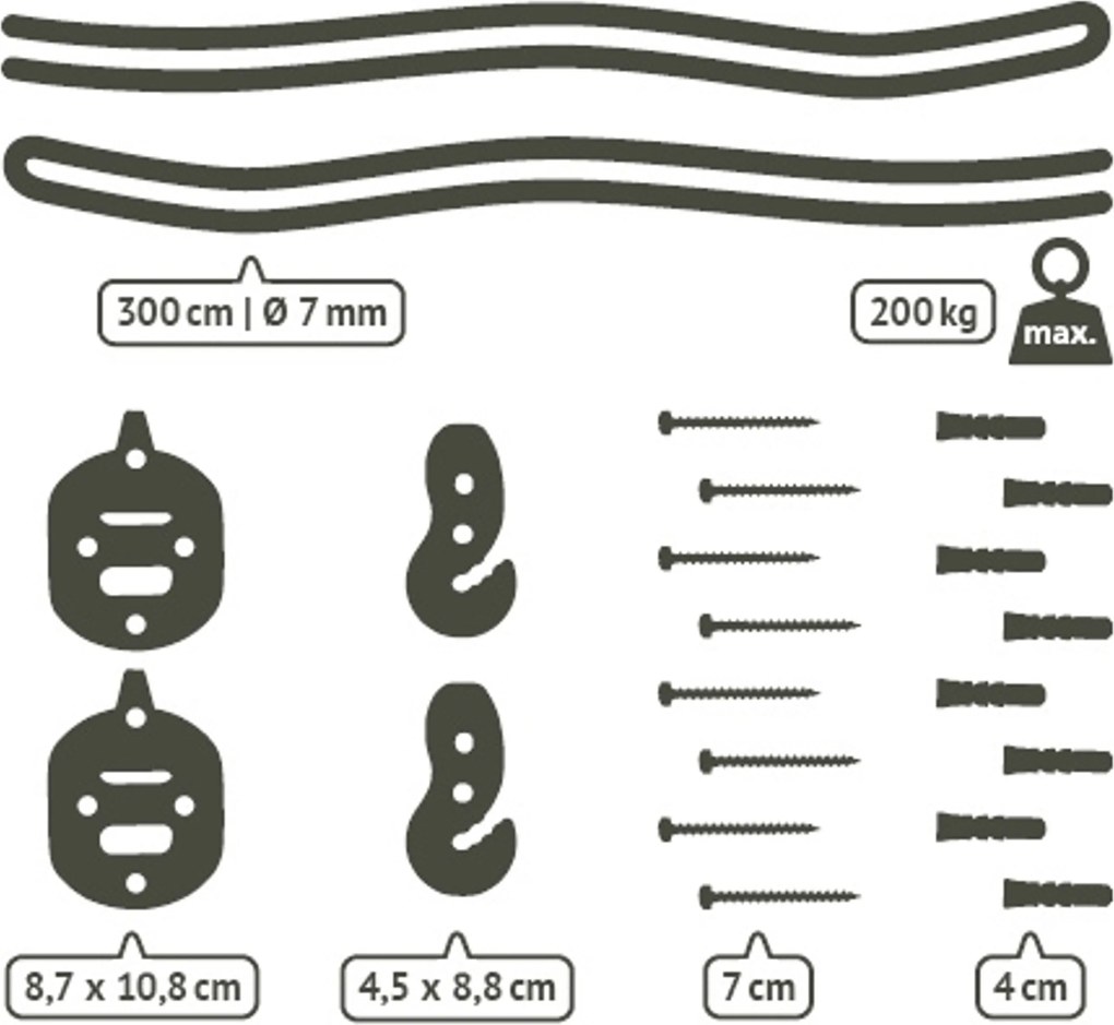 La Siesta Casamount erná Uchycení houpací sedačky či vaku UNI