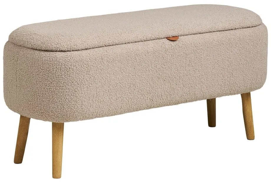 Béžová lavice z textilie bouclé Harlow – House Nordic
