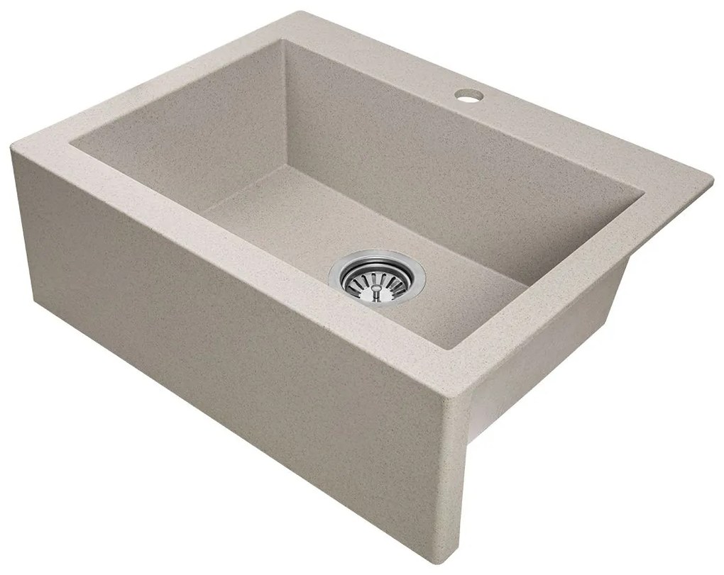 Laveo Komodo, 1-komorový granitový dřez 586x490x221 mm, šedá, LAV-SBK_510A