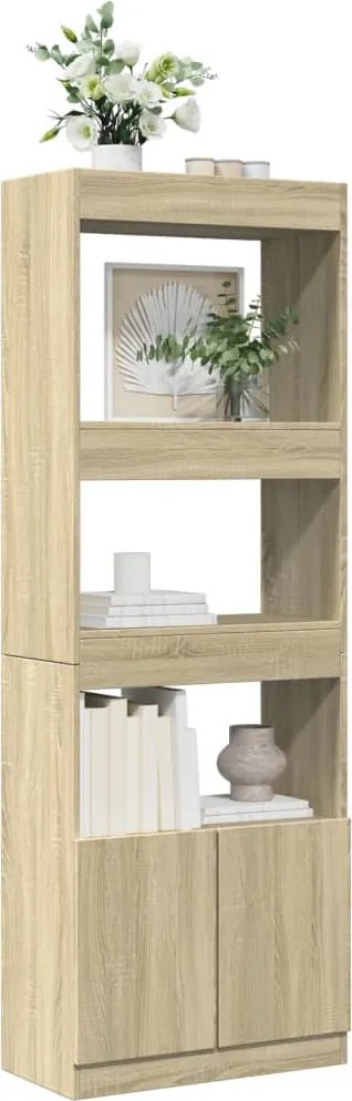 Skříň highboard dub sonoma 63 x 33 x 180 cm kompozitní dřevo 3309602