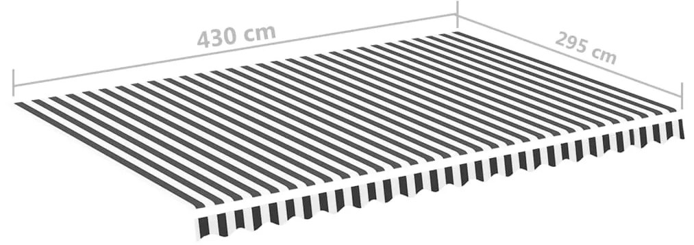 vidaXL Marketos Náhradní plachta na markýzu antracitovo-bílá 4,5 x 3 m