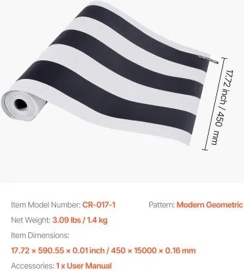 Samolepicí tapeta, 45 cm × 15 m VEVOR