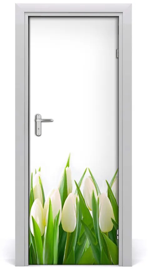 Fototapeta na dveře Bílé tulipány 75x205cm