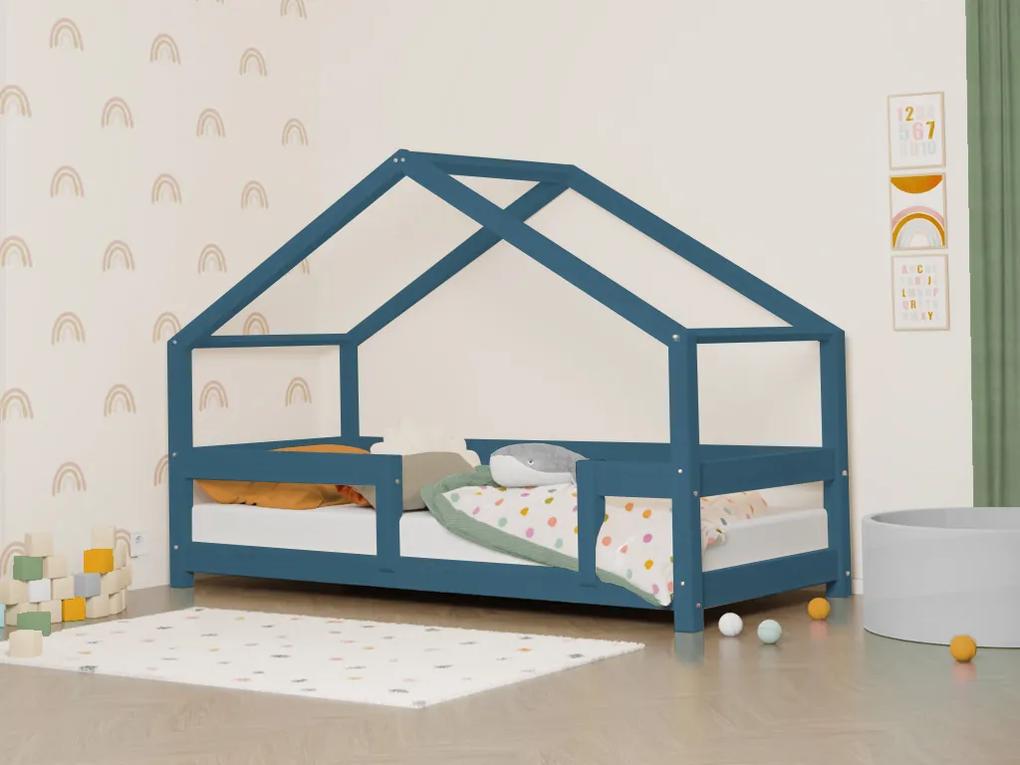 Benlemi Dětská domečková postel LUCKY s pevnou bočnicí Barva: Světle modrá, Rozměr: 120 x 200 cm