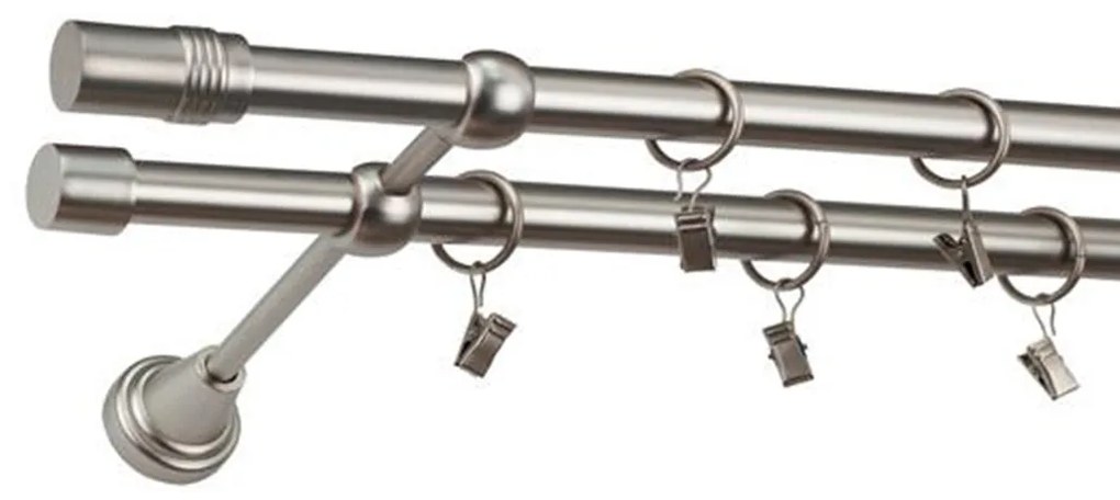 Kovová garnýže dvouřadá Cilinder stříbrná 19/19mm délka: 4,0m