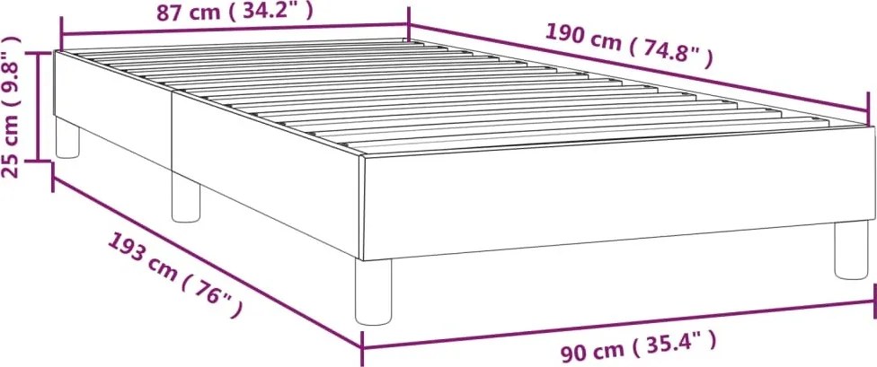 vidaXL Box spring postel 90 x 190 cm umělá kůže [3120675] Barva: Hnědá