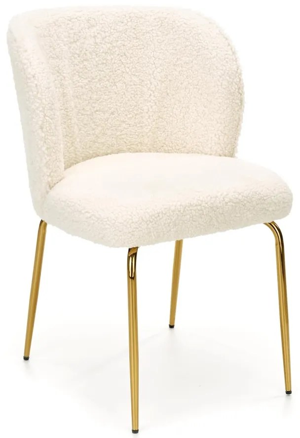 Designová židle K474 krémová/zlatá