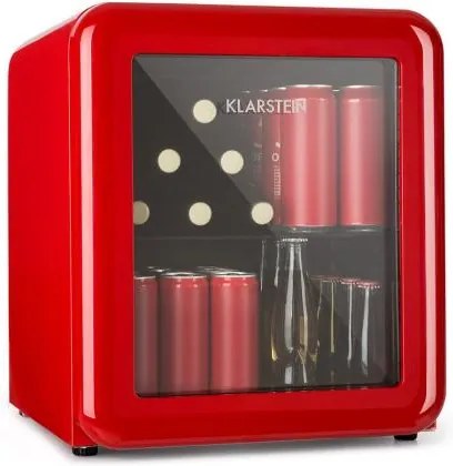 Klarstein PopLife, chladnička na nápoje, chladnička, 48 litrů, 0 - 10 °C, retro design, červená