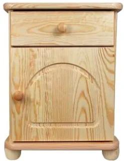 Vomaks unit, s.r.o. Noční stolek masiv borovice se skříňkou a zásuvkou MATYÁŠ Barva: surové dřevo