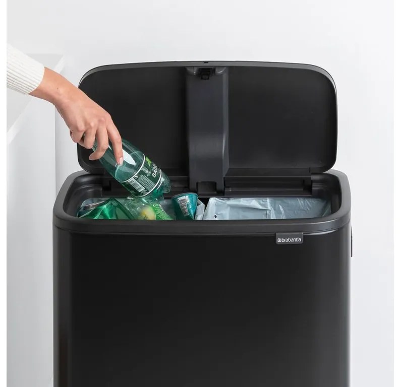 Brabantia BO TOUCH BIN HI Dotykový odpadkový koš 2x30 l - matná černá