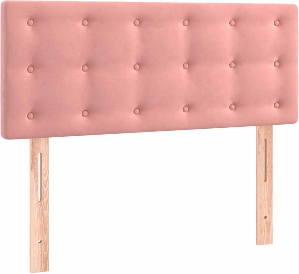 Box spring postel s matrací růžová 100x200 cm samet 3131188