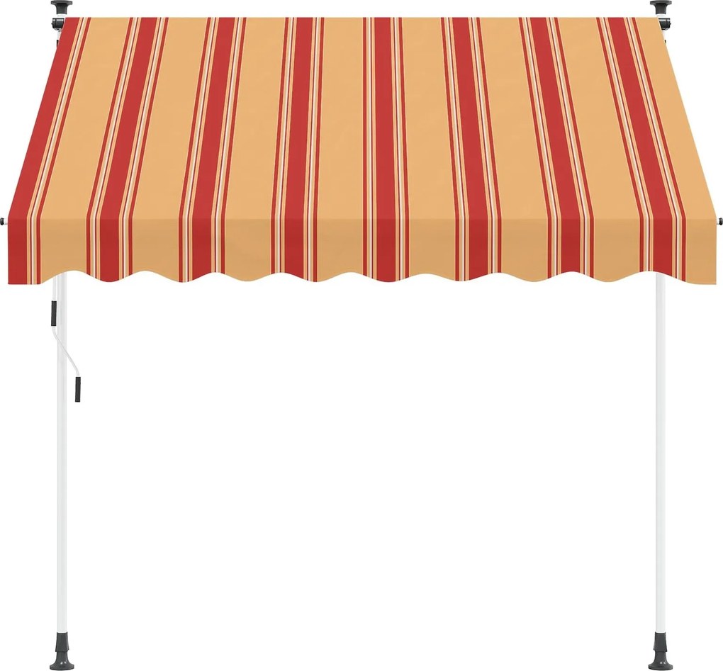 vidaXL Ručně zatahovací markýza 350 cm pruhy [42037063] Barva: krémová