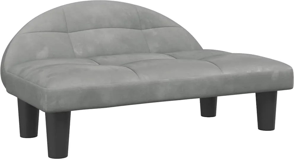 Pelíšek pro psy světle šedý 70 x 52 x 30 cm samet 171939