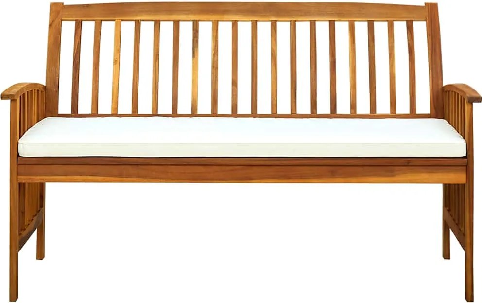 Zahradní lavice s poduškou 147 cm masivní akáciové dřevo 312134