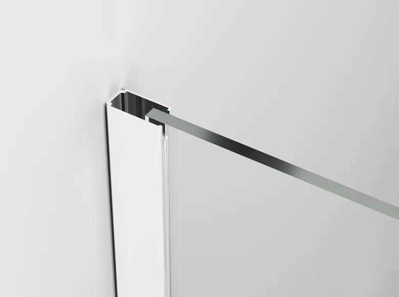 Sanswiss EASY STR4P Walk-In Pevná stěna samostatná 90 cm Šířka: 900 mm, Profil: Bílá, Sklo: Hladké čiré