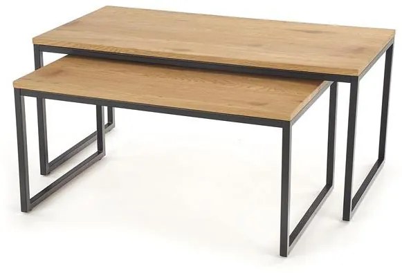 Set 2 ks. Konferenčních stolků Suena (přirodně dřevo + černá). 1048632