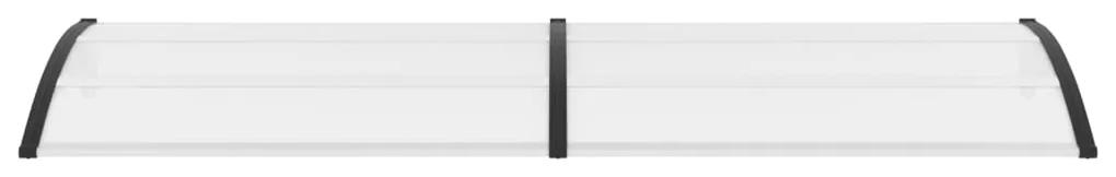 vidaXL Vchodová stříška černá a průhledná 300 x 80 cm polykarbonát