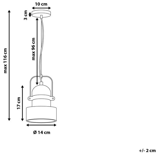 Betonová stropní závěsná lampa VERDE Beliani