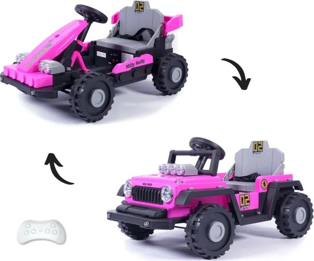 Elektrické autíčko Prime 2v1 růžové