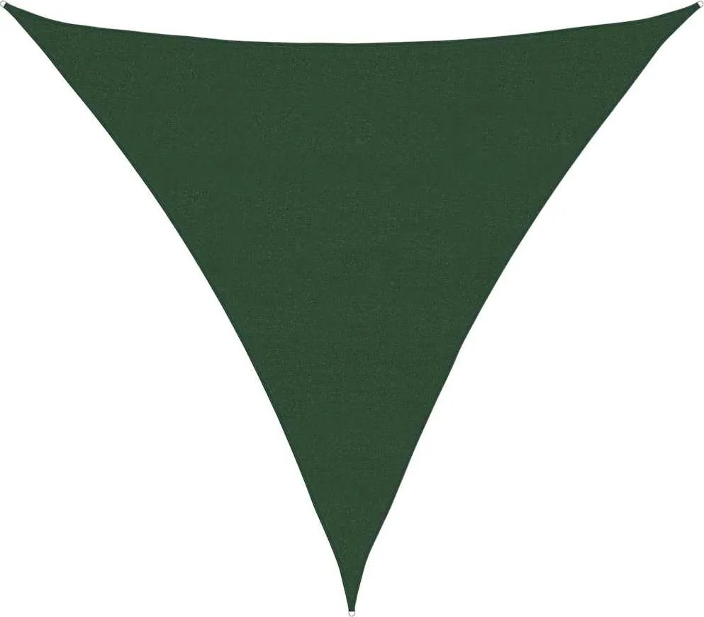 Stínicí plachta 160 g/m² trojúhelník tmavě zelená 6x6x6 m HDPE 311487