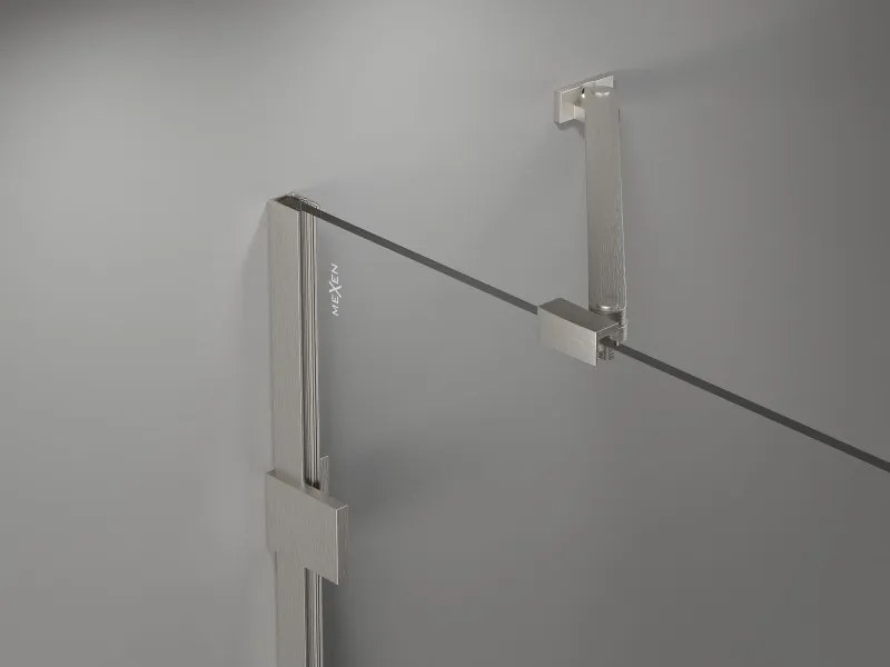 Mexen Lunar-B, výklopný sprchový kout levý 85 x 80 cm, 8mm čiré sklo, ocelový profil, 832-085-080-97-00-L