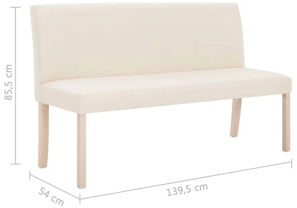 vidaXL Marketos Lavice 139,5 cm krémová polyester