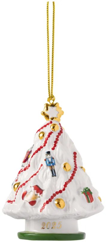 Villeroy & Boch Závěsná porcelánová ozdoba Christmas Classics 2025, Stromeček, 9,8 cm 14-8675-4348