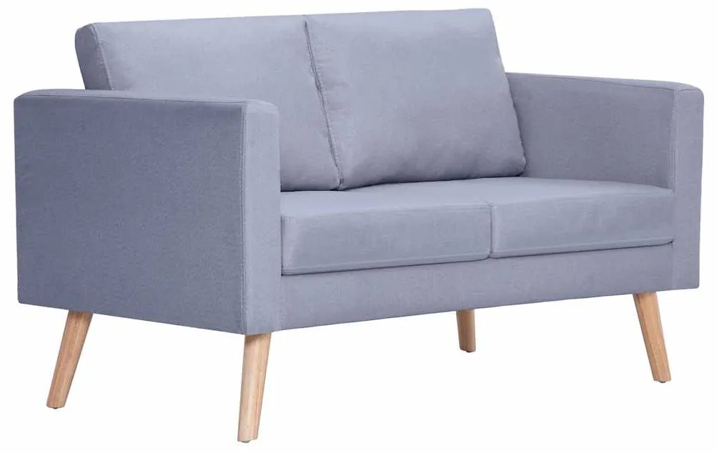 Pohovka dvojmístná textilní světle šedá 242218