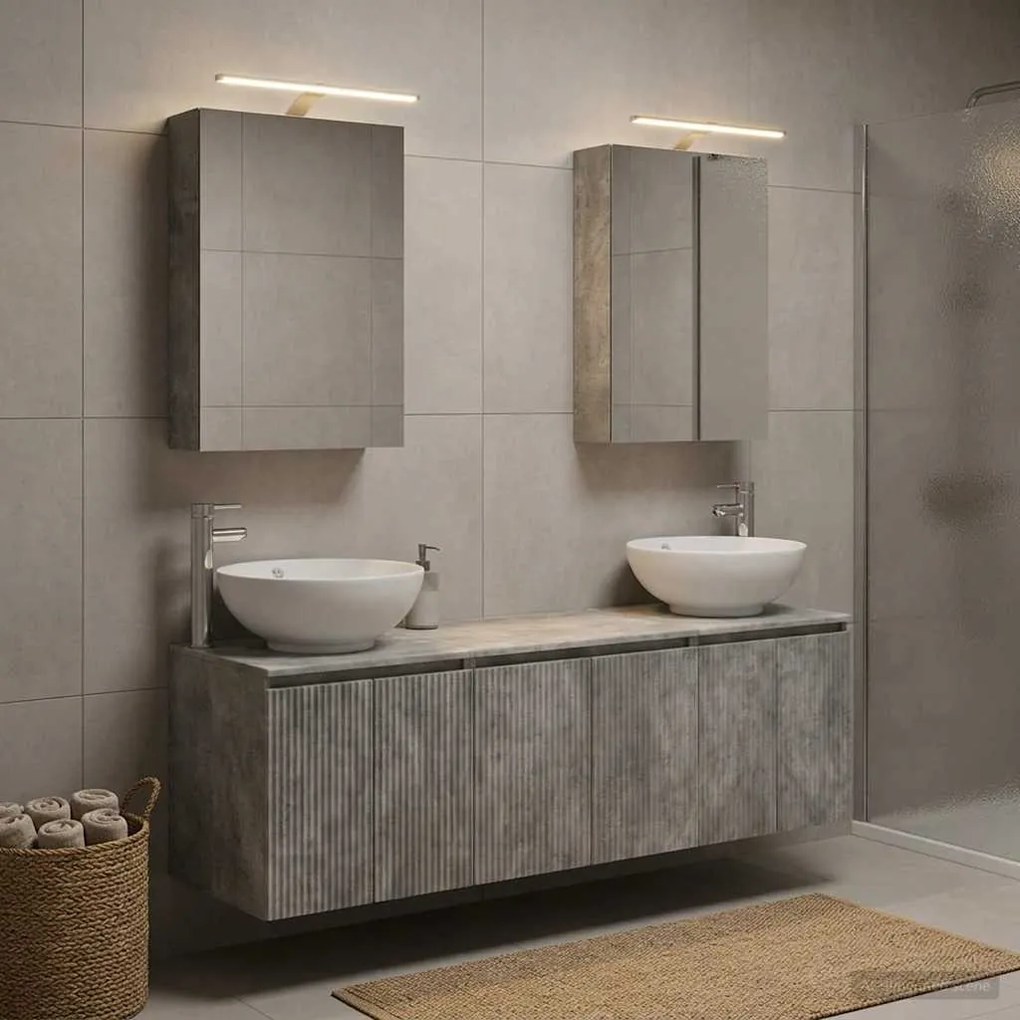 Sada koupelnových skříněk 5 ks Betonově šedá Kompozitní dřevo 3406474